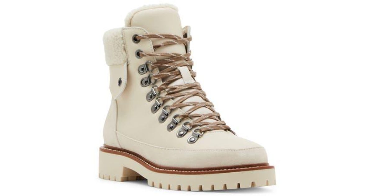 Blondo Natasia Faux Shearling Cuff Waterproof Boot in Natural | Lyst