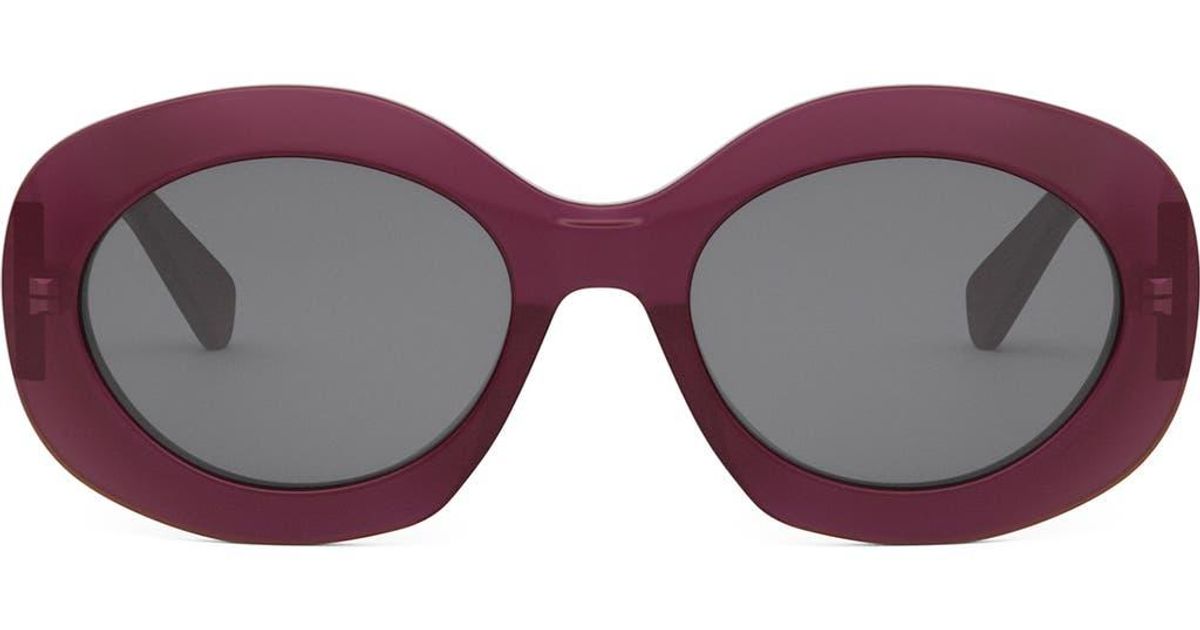 Celine Triomphe 54Mm Round Sunglasses in Brown | Lyst
