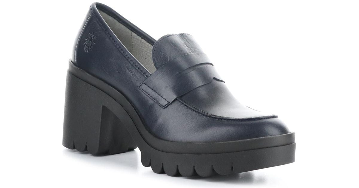 Fly London Toky Platform Penny Loafer in Gray | Lyst
