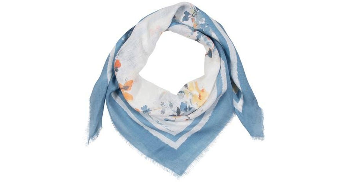 Polo Ralph Lauren Floral Clusters Large Linen & Cotton Square Scarf in ...