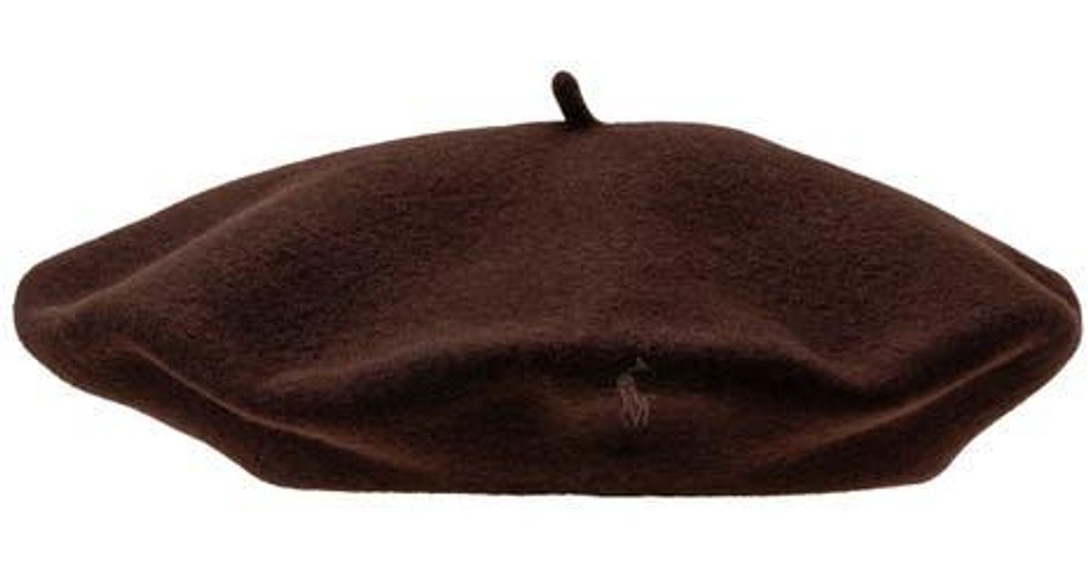 Polo Ralph Lauren Icons Wool Beret in Brown | Lyst