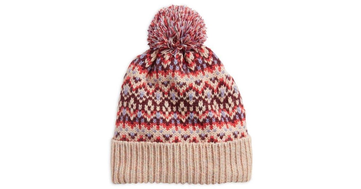 Free People First Frost Fair Isle Beanie in Red | Lyst