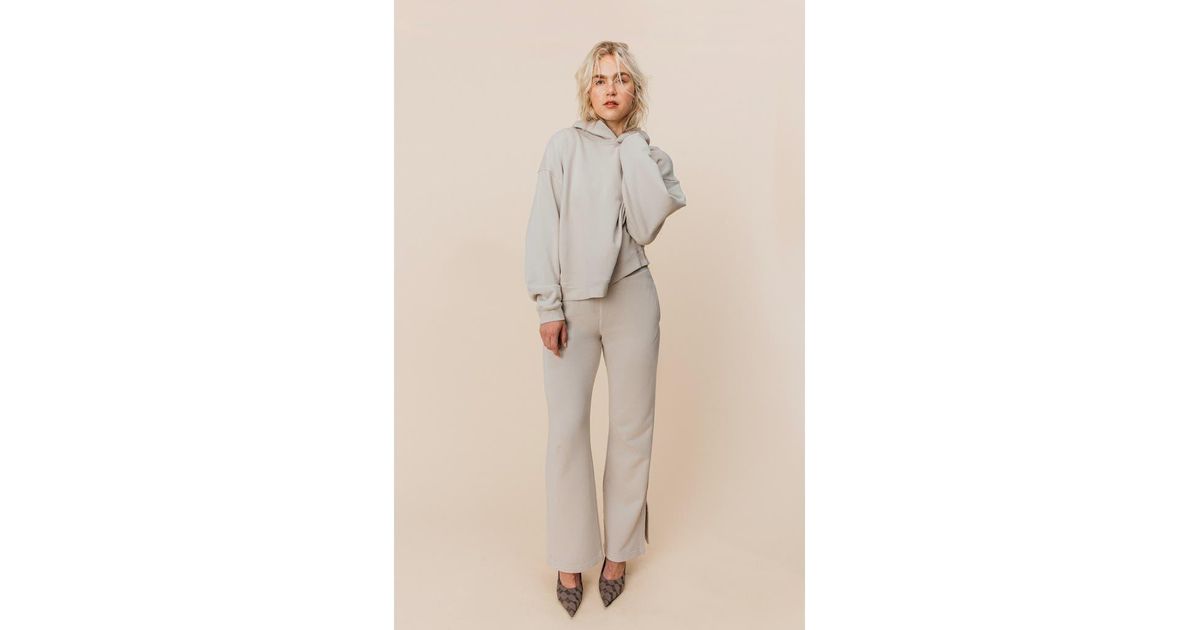 Ocio Organic Cotton Teddy Flare Pant in Natural | Lyst