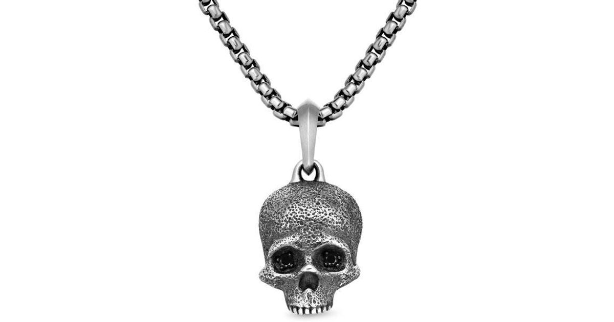 David Yurman Memento Mori Sterling Skull Amulet in White | Lyst