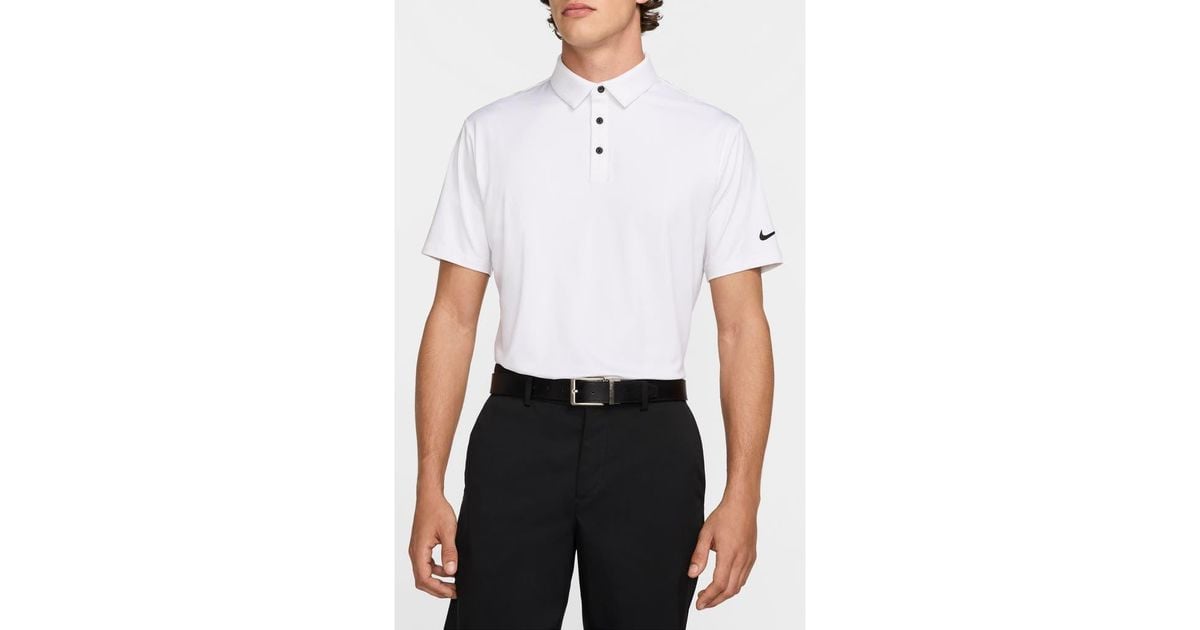 Nike Dri-Fit Solid Golf Polo in White for Men | Lyst