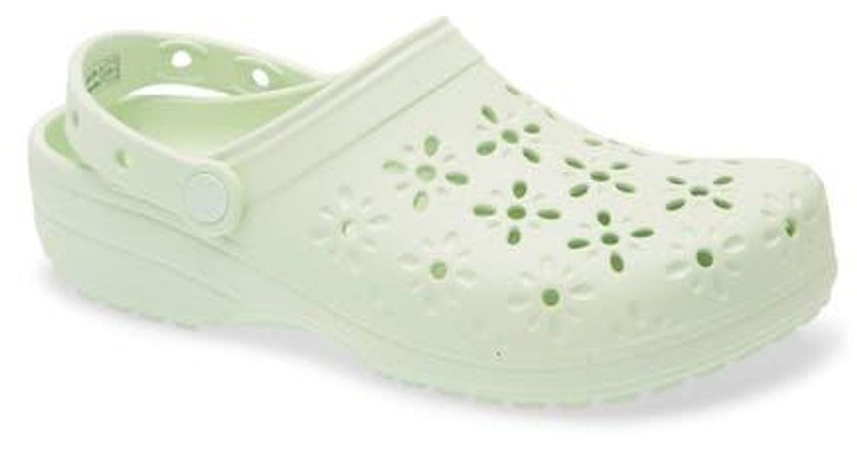 Crocs™ Classic Floral Cutout Clog in Green | Lyst