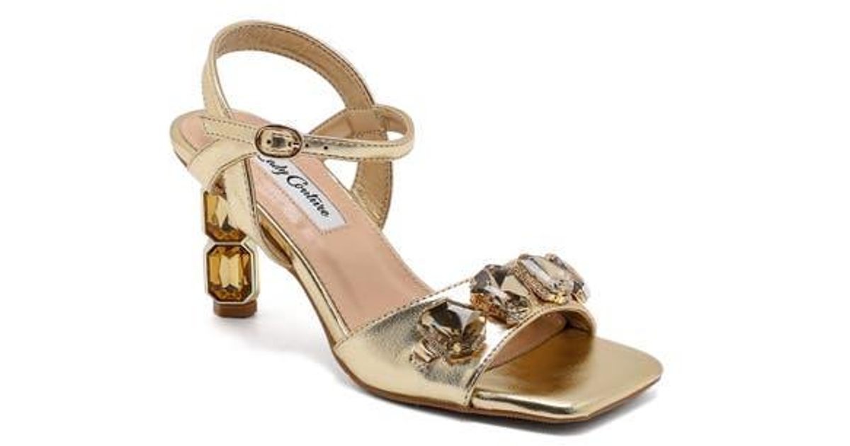 Lady Couture Double Jewel Heel Slingback With Large Stones Oornament ...