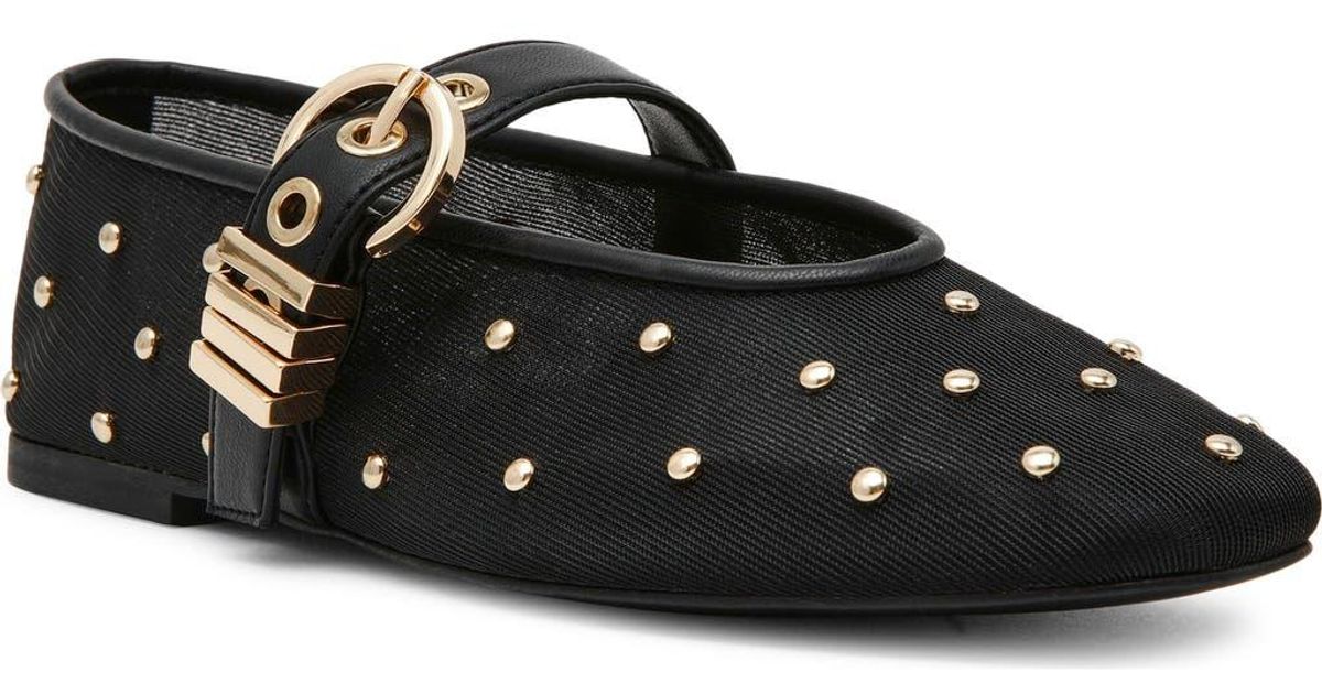 Steve Madden Lucia Mary Jane Flat in Black | Lyst