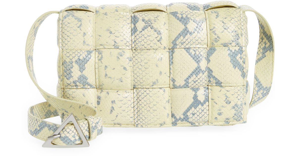 Bottega Veneta Padded Cassette Python Embossed Leather Crossbody Bag in ...
