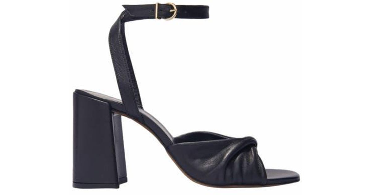 Maje Plain Leather Sandals With Heels in White | Lyst