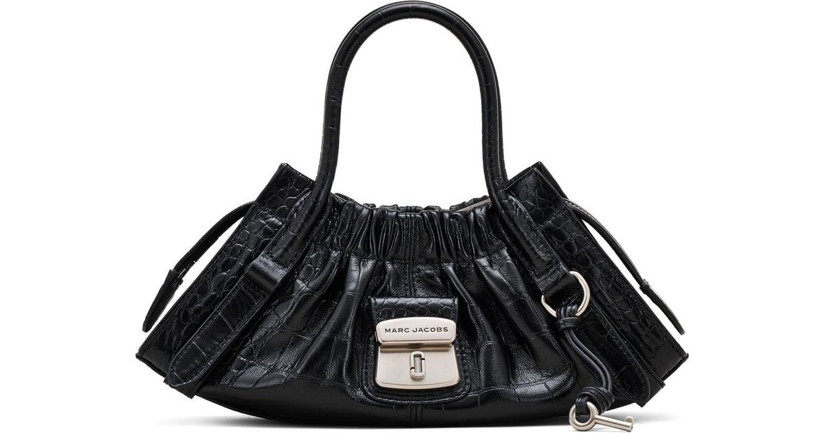 Marc Jacobs The Croc Embossed Cristina Small Satchel in Black | Lyst