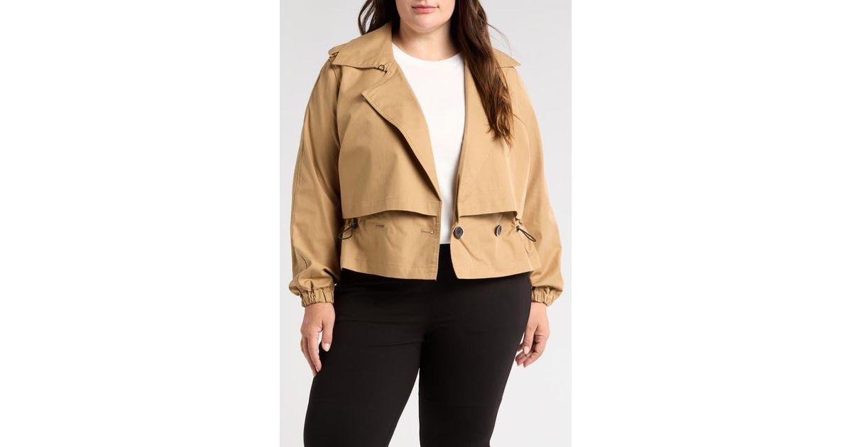 UNIVERSAL STANDARD Leonard Water Repellent Double Breasted Crop Trench ...
