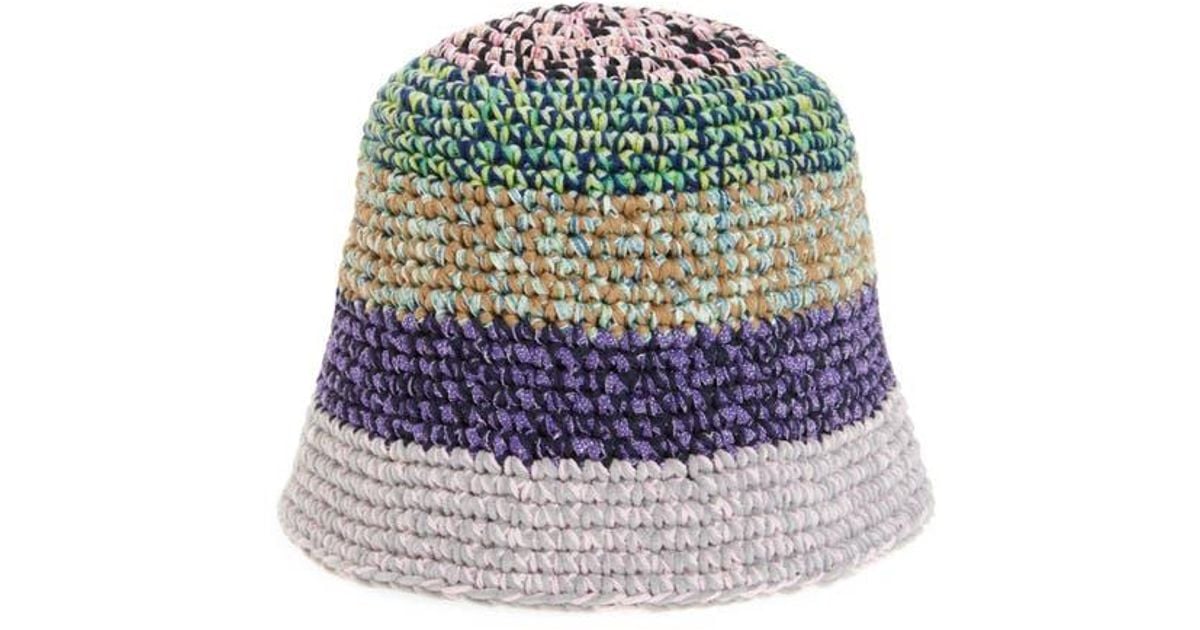 Waste Yarn Project Fanta 3 One Of A Kind Crochet Bucket Hat for Men | Lyst