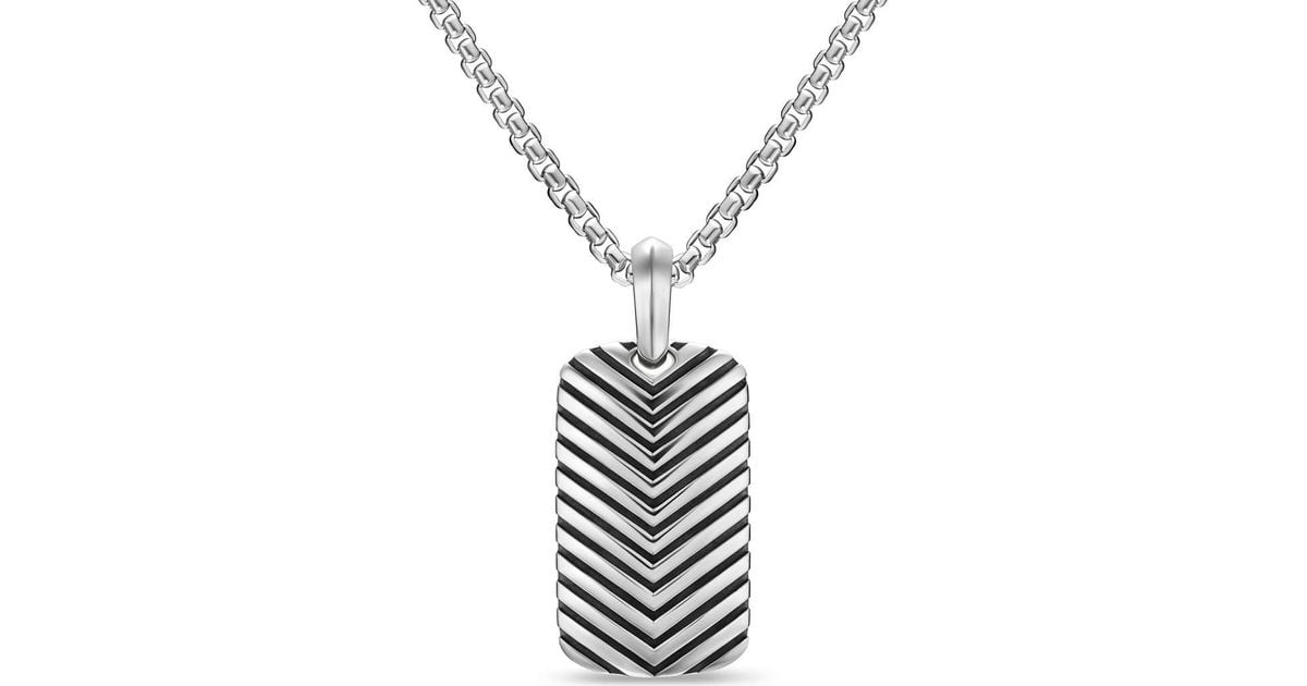David Yurman Chevron Tag in White for Men | Lyst
