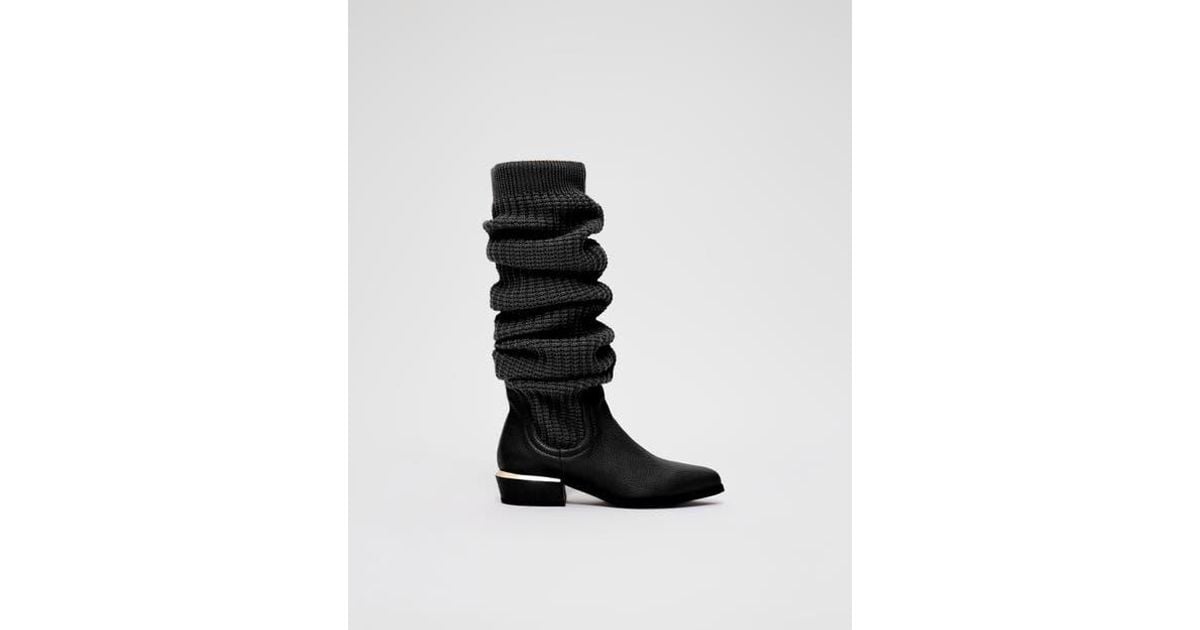 Theo the Label Phoebe Leg-Warmer Boot in Black | Lyst