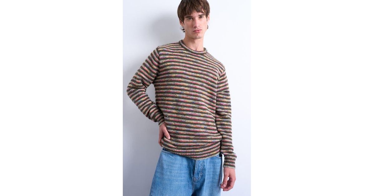 TOPMAN Twist Stripe Sweater in Blue for Men | Lyst