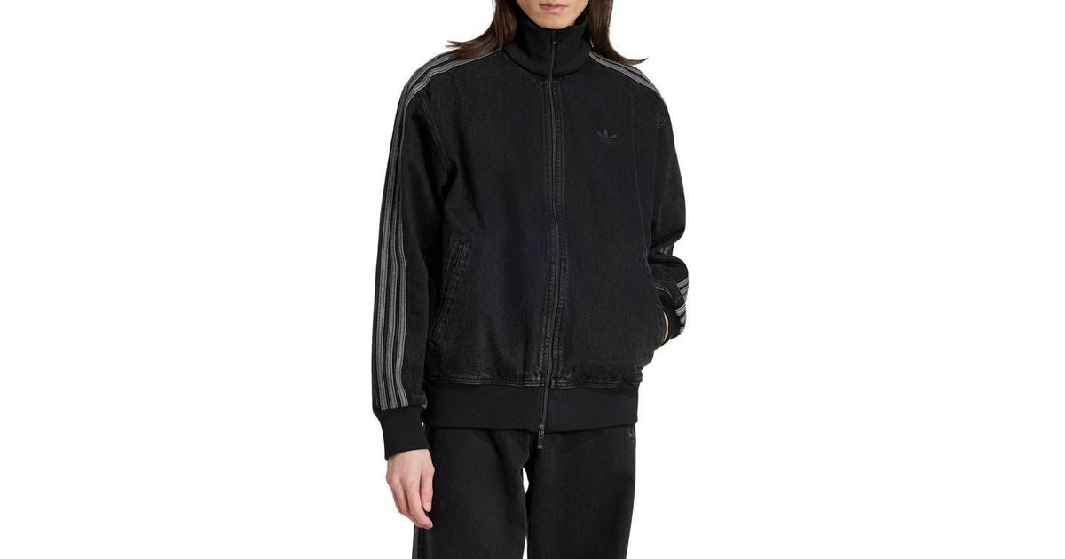 adidas Originals Adicolor Firebird Denim Track Jacket in Black for Men ...