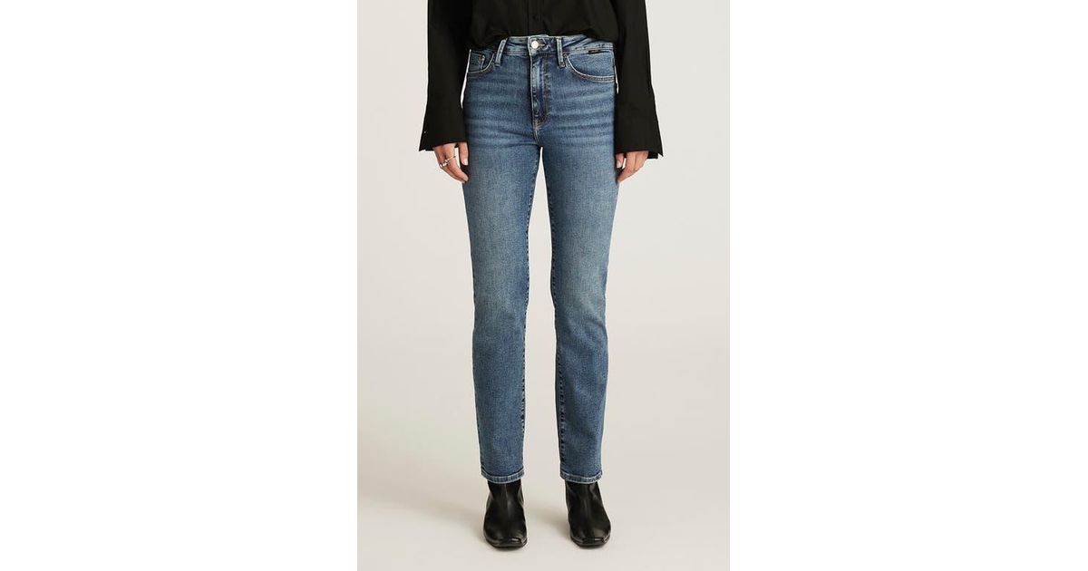 Mavi Kendra Slim Straight Leg Jeans in Blue | Lyst