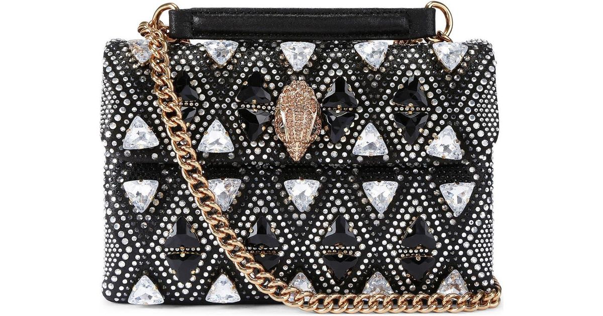 Kurt Geiger Medium Kensington Crystal Embellished Shoulder Bag in Black ...