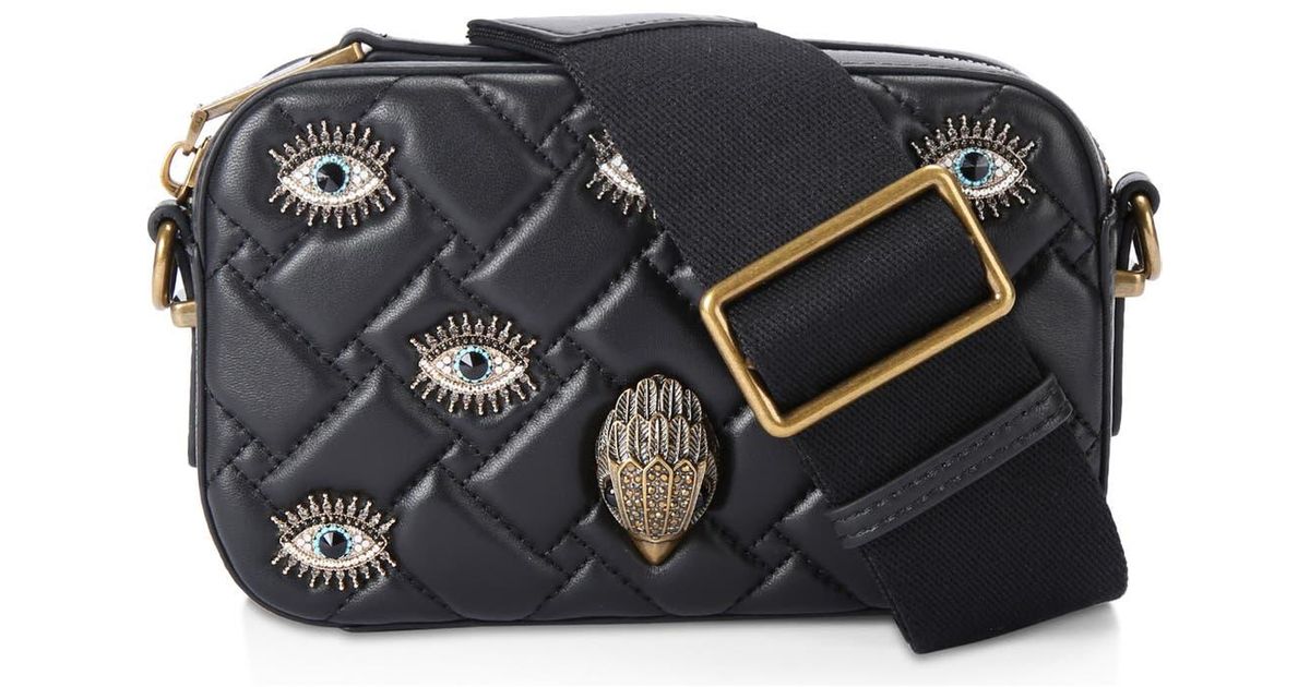 Kurt Geiger Small Kensington Eye Quilted Leather Camera Bag in Black | Lyst