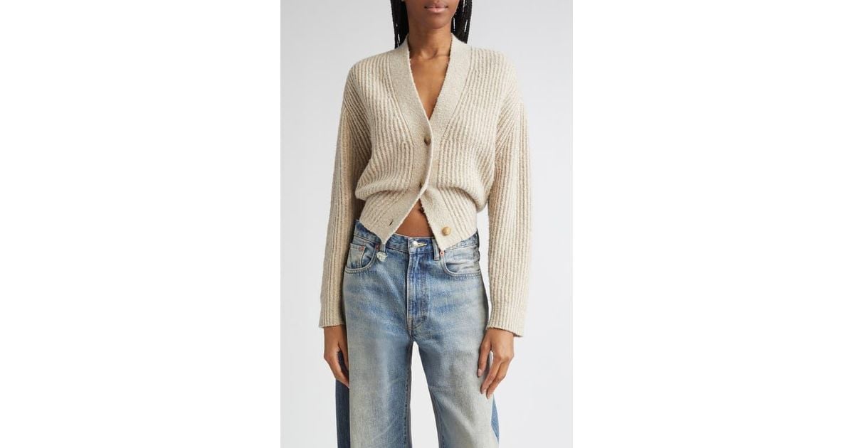 R13 Split Hem Wool Blend Cardigan in Blue | Lyst