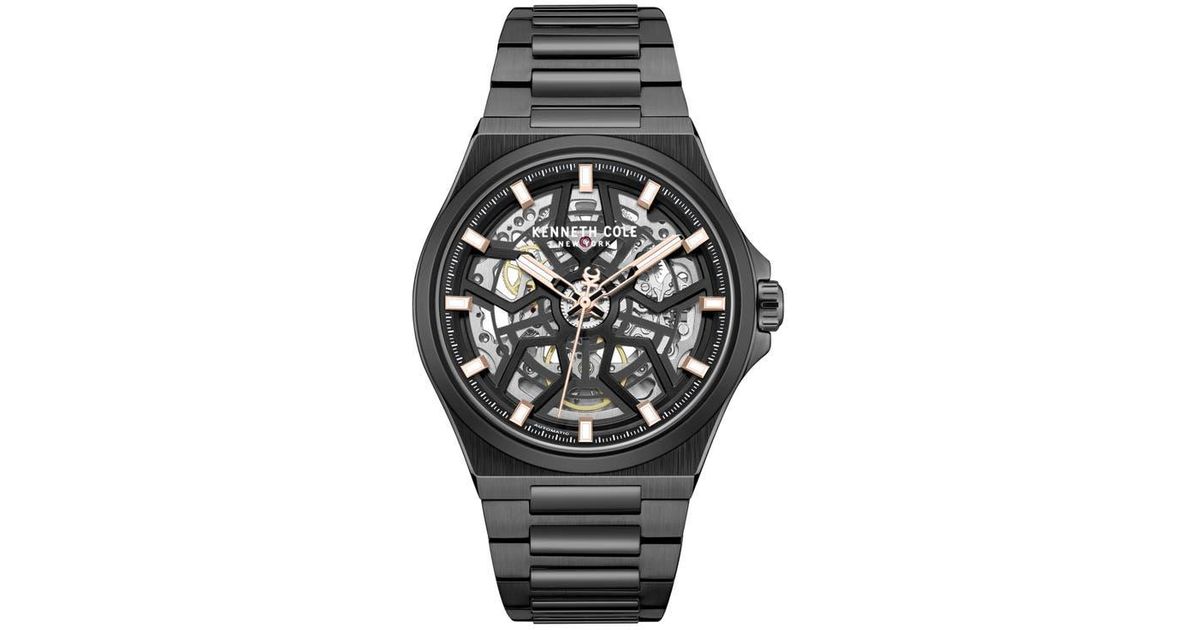 Kenneth Cole Automatic Bracelet Watch, 43.5Mm in Black for Men | Lyst