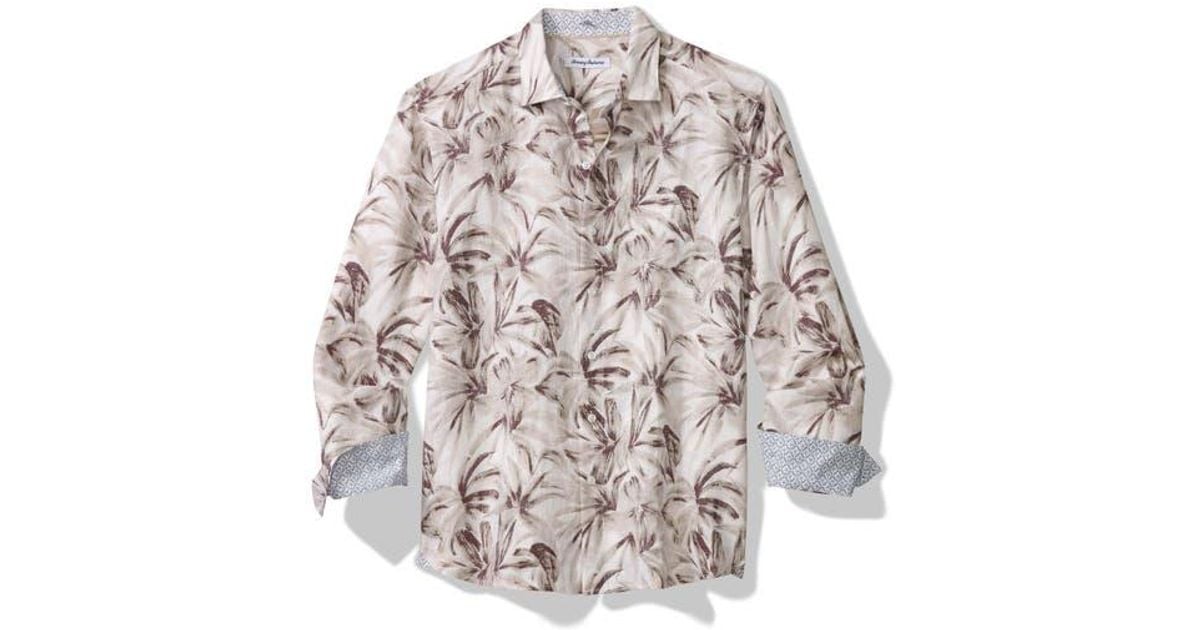 Tommy Bahama Paradise Dunes Floral Linen Button-Up Shirt in Brown for ...