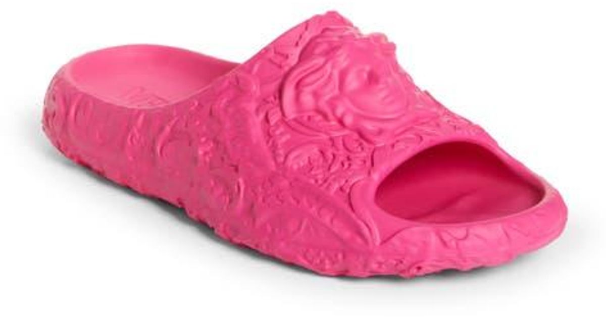 Versace Molded Barocco Pool Slide in Pink for Men | Lyst