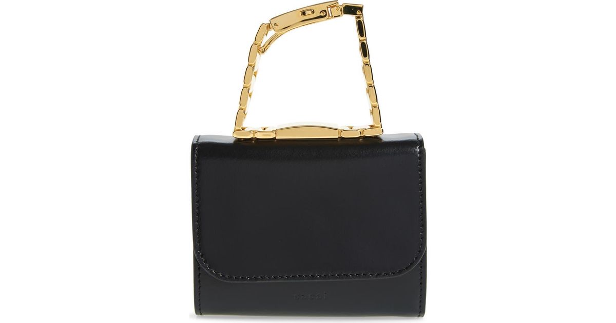 Sacai Bracelet Watch Handle Trifold Bag in Black | Lyst