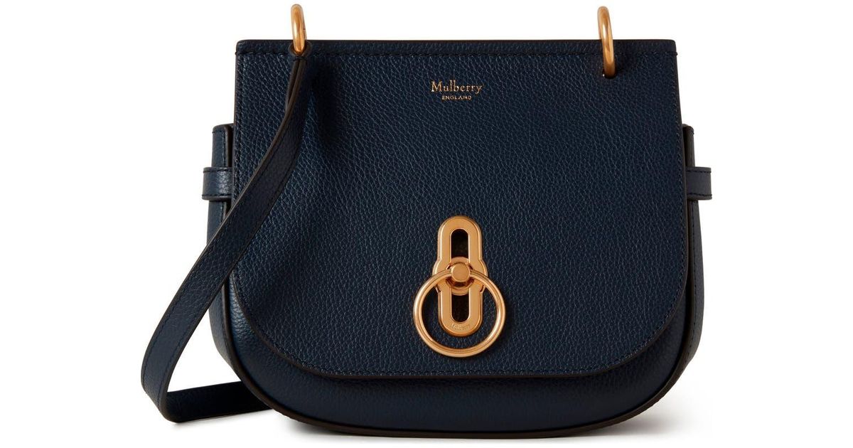 Mulberry Small Amberley Leather Satchel in Blue | Lyst