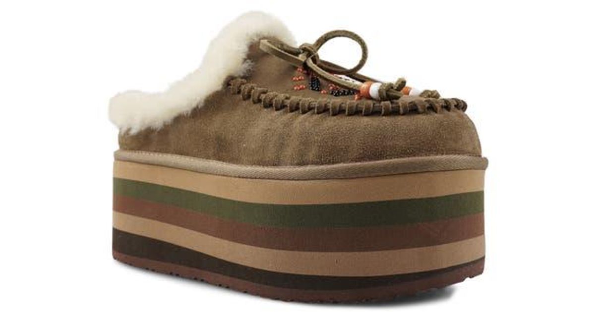 Zigi Birdy Faux Shearling Platform Slipper in Brown | Lyst