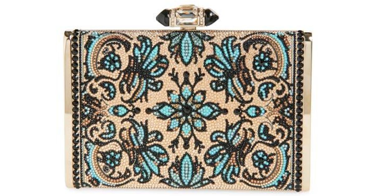 Judith Leiber Jolene Crystal Embellished Tall Slender Rectangle Clutch ...