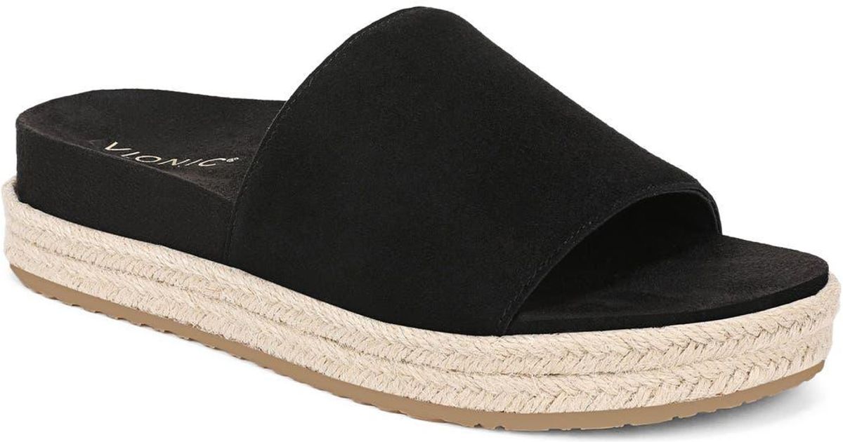 Vionic Yasmina Slide Sandal in Black | Lyst
