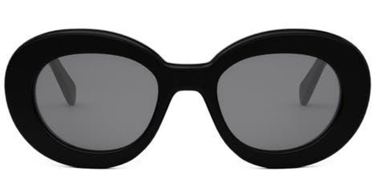 Celine Triomphe 53Mm Round Sunglasses in Black | Lyst