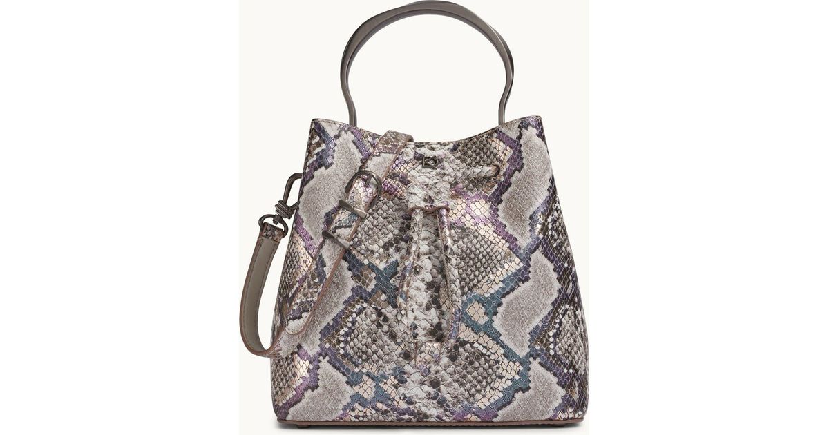 Donna Karan Lawrence Snake Bucket in Gray | Lyst