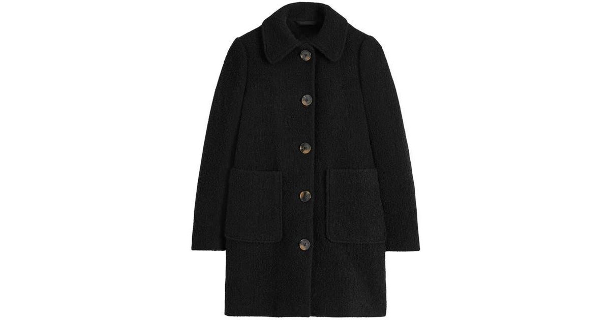 Boden Carlise Wool Blend Coat in Black | Lyst