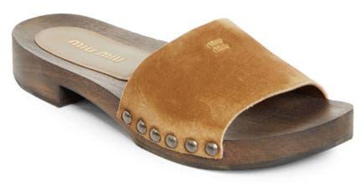 Miu Miu Clog Slide Sandal | Lyst
