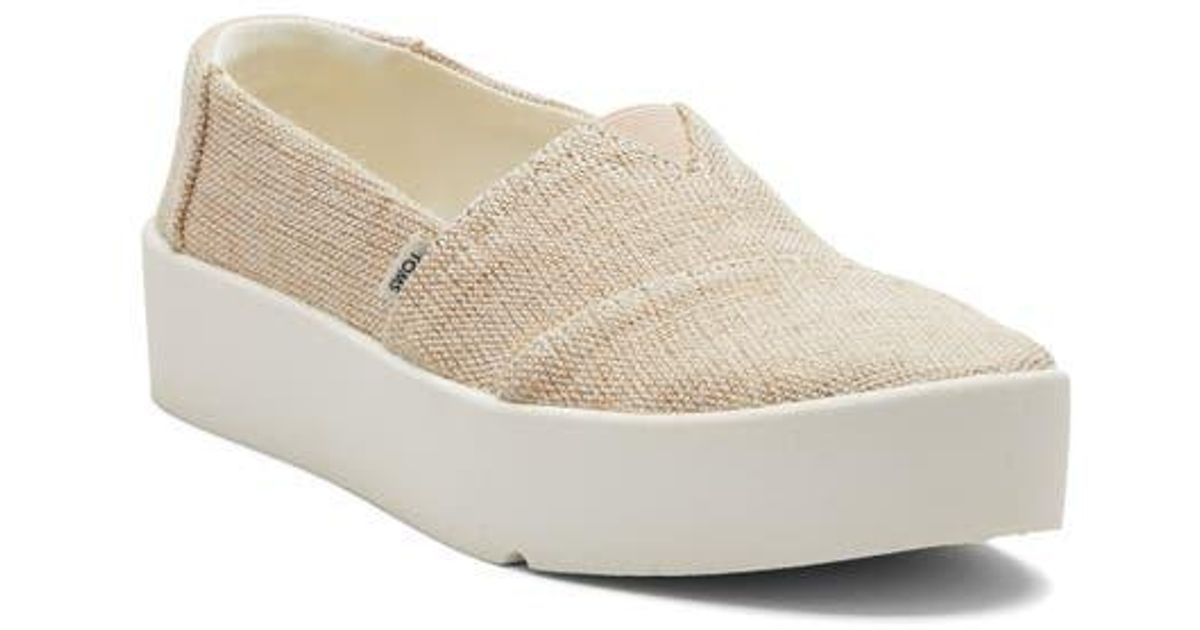TOMS Verona Platform Slip-On Sneaker in White | Lyst
