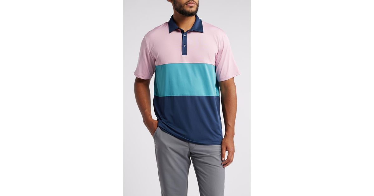 Swannies Gibbs Colorblock Golf Polo in Blue for Men | Lyst