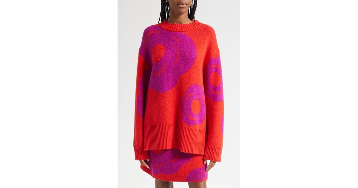 Marimekko Kartakteri Tumma Floral Jacquard Merino Wool & Mohair Blend ...