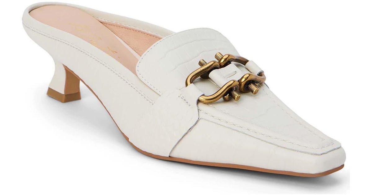 Matisse Lee Kitten Heel Mule in White | Lyst