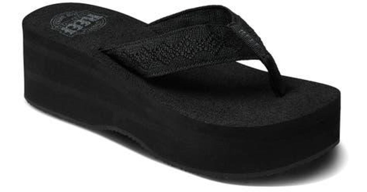 Reef Sandy Platform Flip Flop in Black | Lyst
