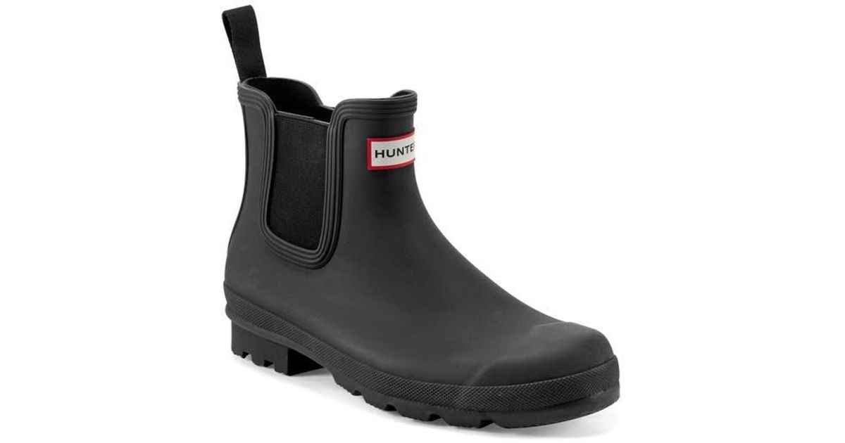 HUNTER Original Waterproof Chelsea Rain Boot in Black for Men | Lyst