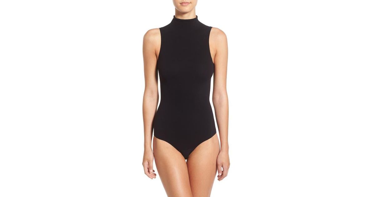 Commando Ballet Body Mock Neck Thong Bodysuit In Black Lyst