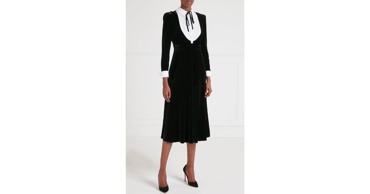 Temperley London Pompidou Bib Dress in Black | Lyst