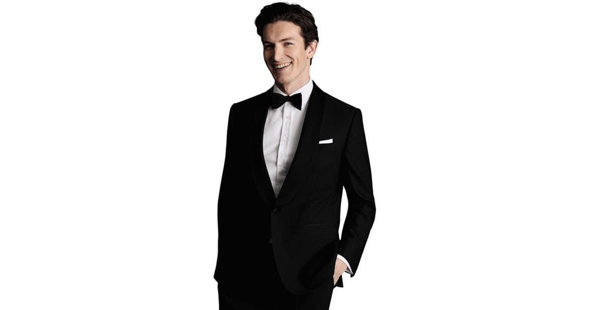 Charles Tyrwhitt Shawl Dinner Suit Jacket in Black for Men | Lyst