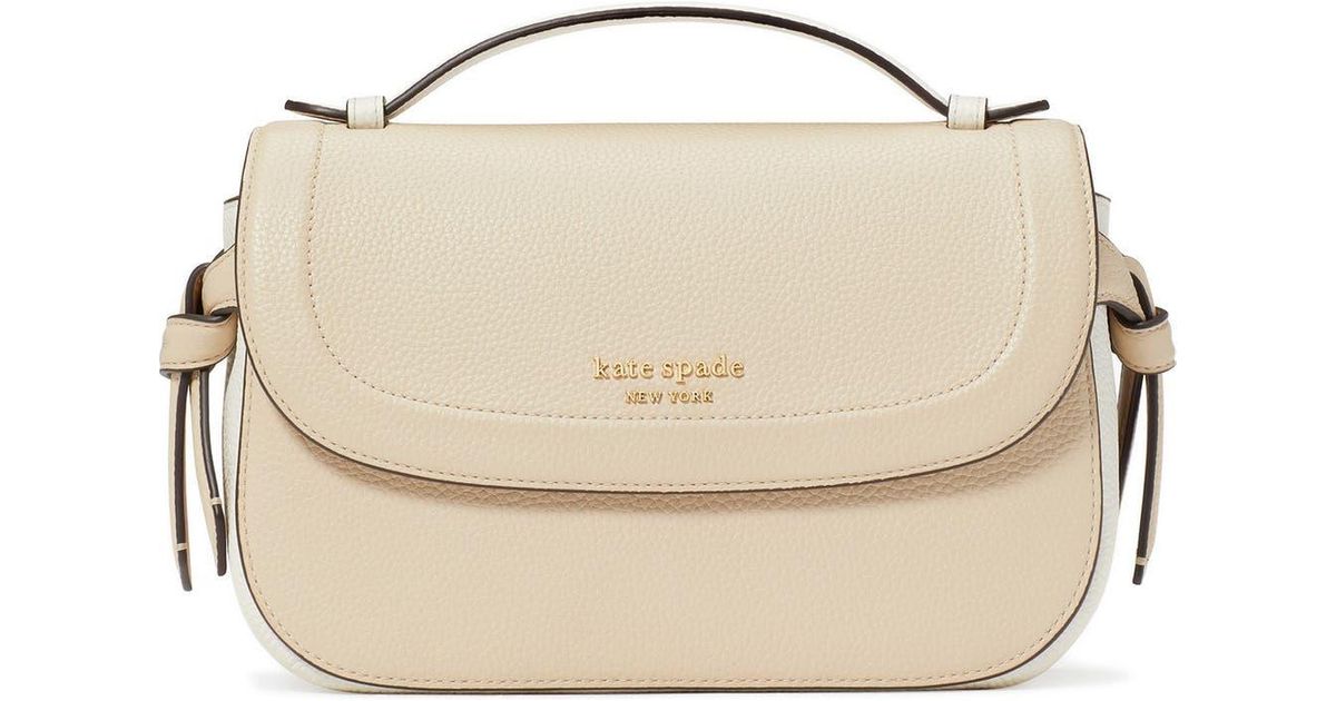 Kate Spade Knott Colorblock Pebble Leather Crossbody Bag in Natural | Lyst