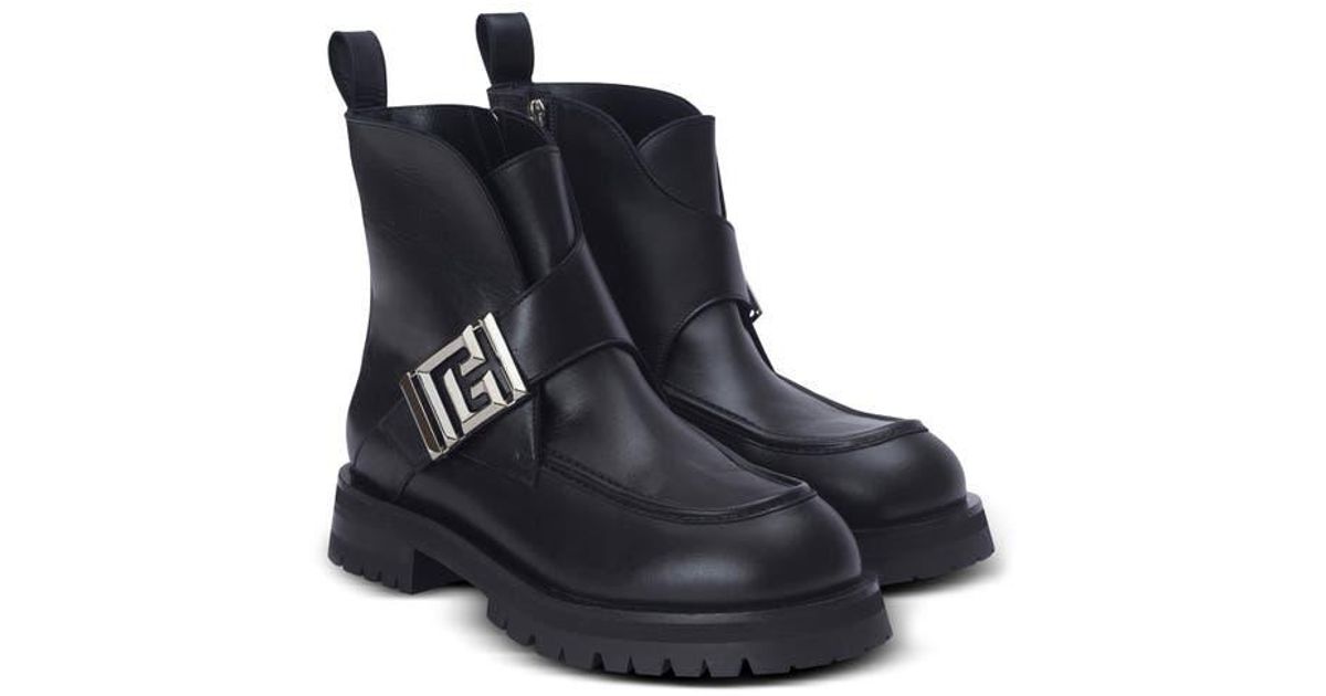 Balmain Charlie Lug Sole Boot in Black for Men | Lyst