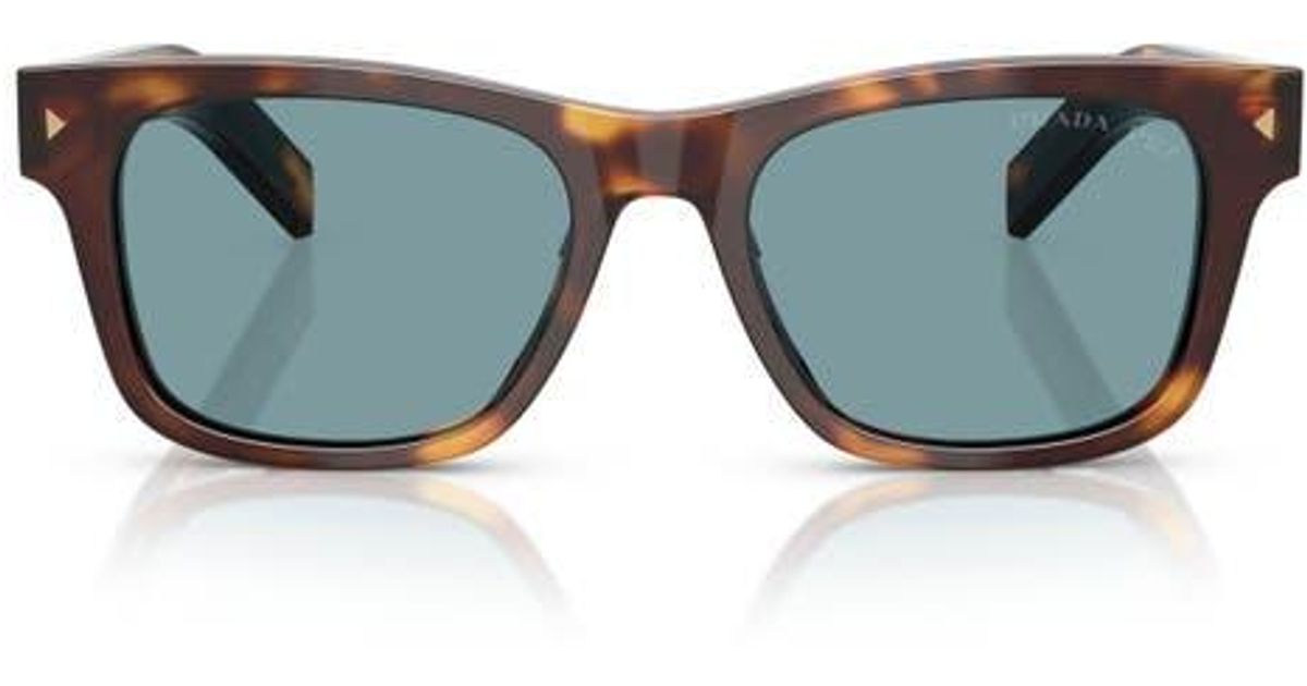 Prada 55Mm Polarized Rectangular Sunglasses in Blue for Men | Lyst