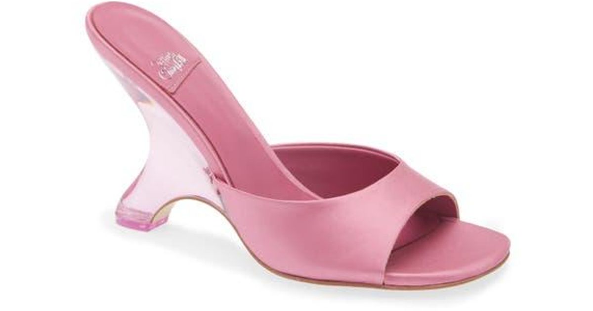 Jeffrey Campbell Mew 2 Satin Slide Sandal in Pink | Lyst